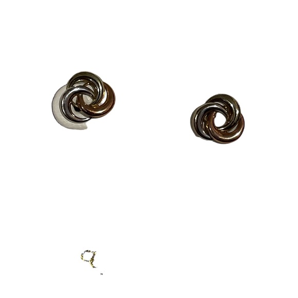 Jewelry | Everlasting Gold 1k Gold Tritone Interlocking Circle Stud ...